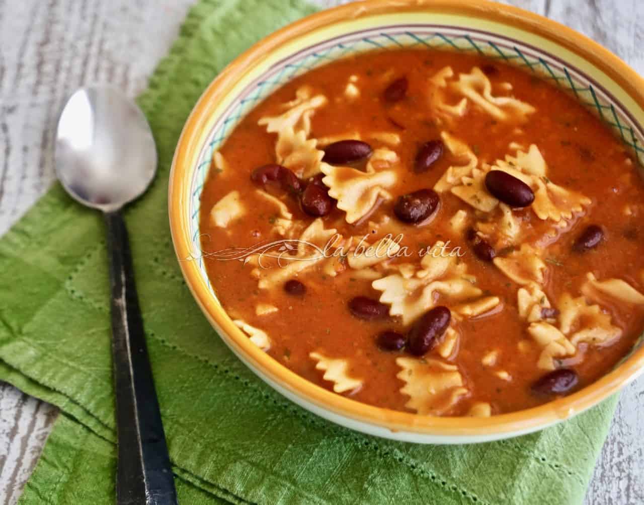Minestra di Pasta e Fagioli (Pasta and Bean Soup) | La Bella Vita Cucina