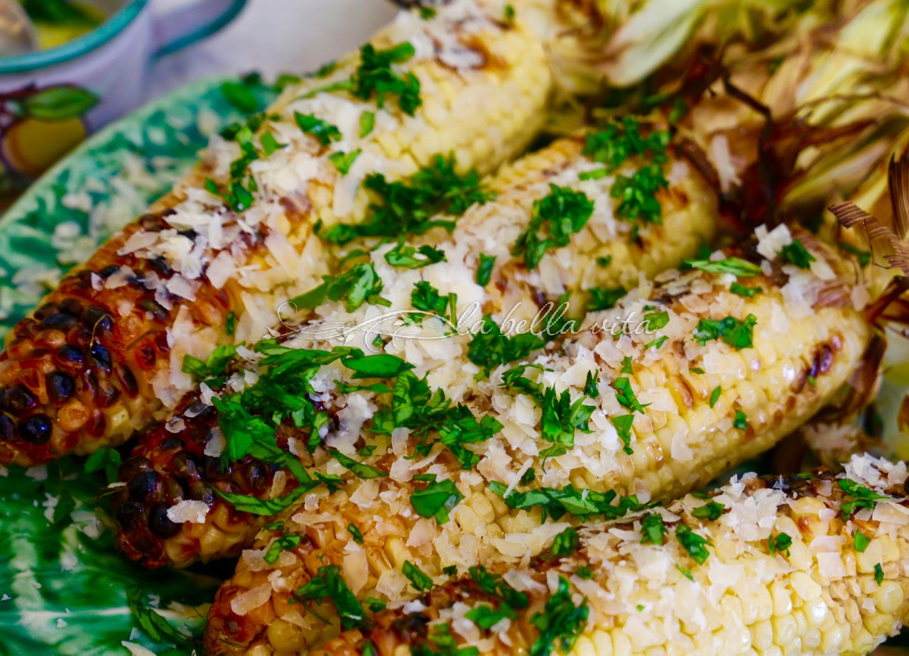 Grilled Italian Corn with Garlic-Basil Butter | La Bella Vita Cucina