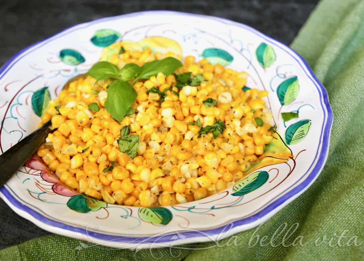 Cheesy Pecorino Corn with Italian Herbs | La Bella Vita Cucina