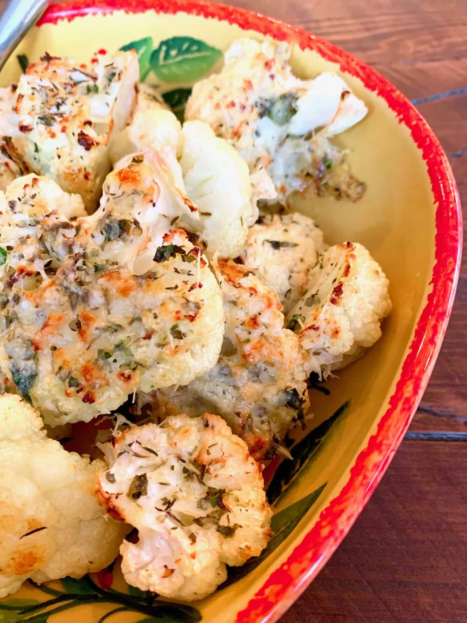 Roasted Cauliflower with Italian Cheese and Herbs | La Bella Vita Cucina