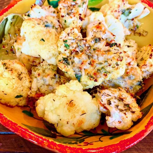 Roasted Cauliflower with Italian Cheese and Herbs | La Bella Vita Cucina