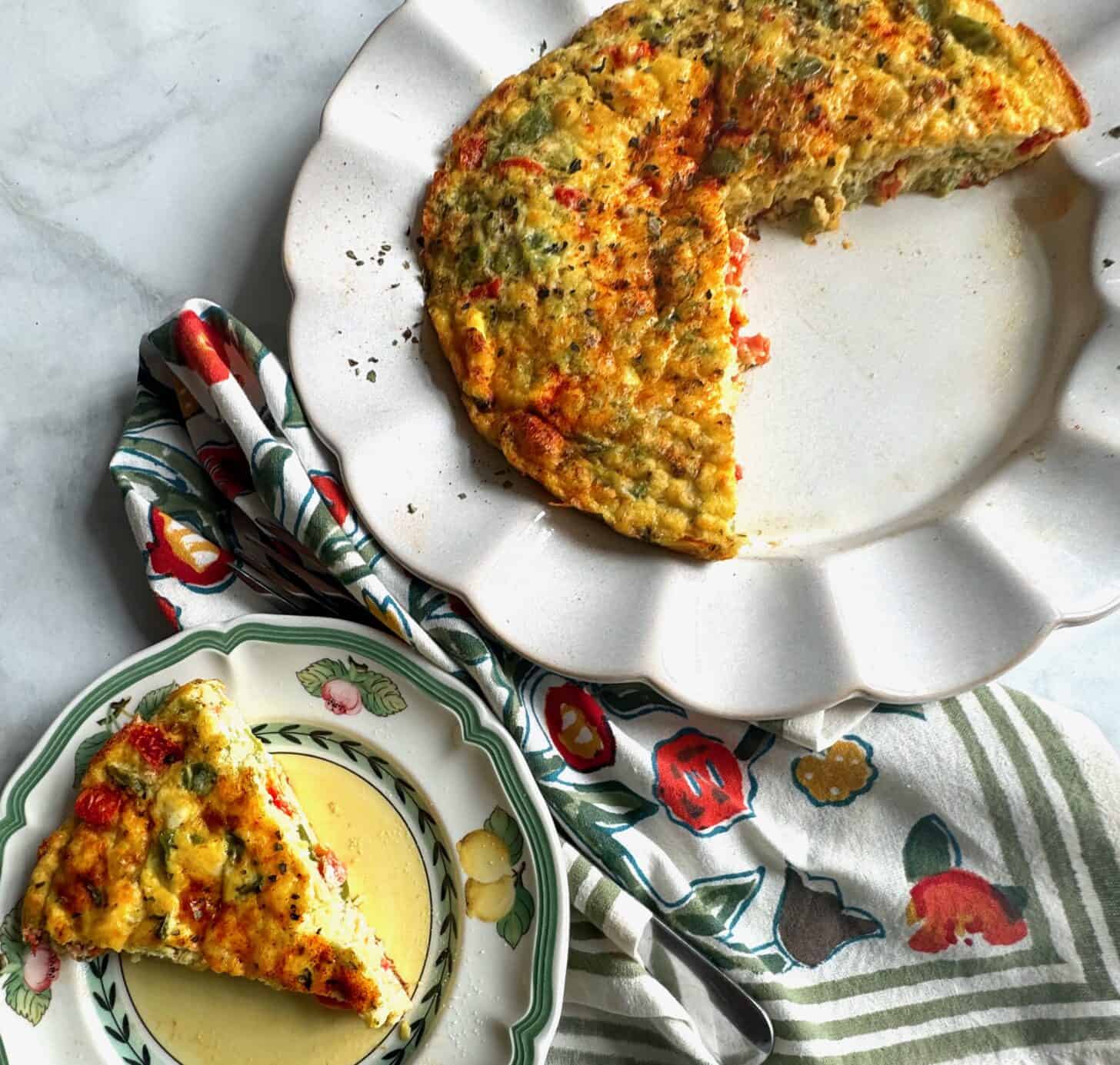 Cheesy Italian Frittata with Peppers ~ Easy | La Bella Vita Cucina
