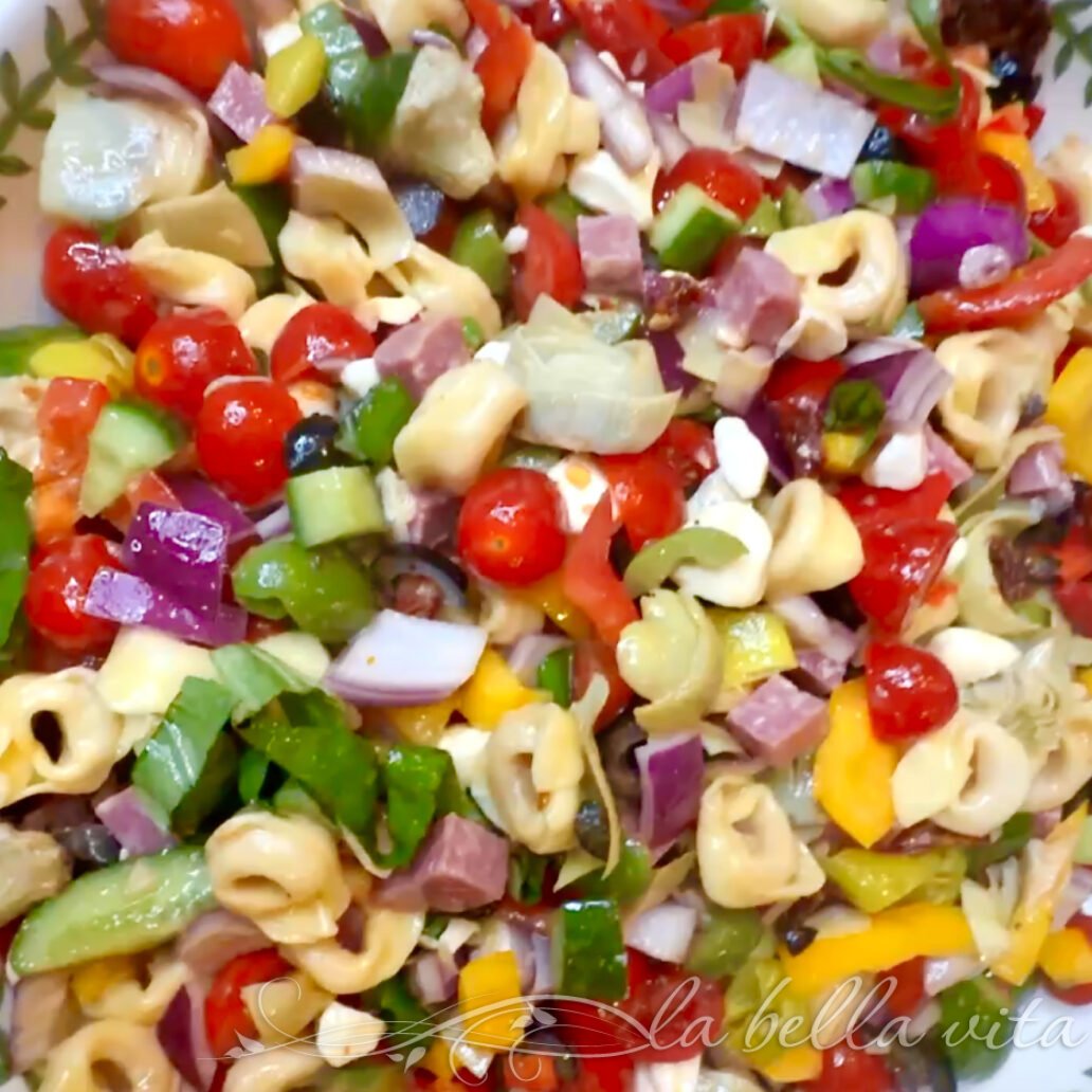 Italian Tortellini Pasta Salad ~ How to Make | La Bella Vita Cucina
